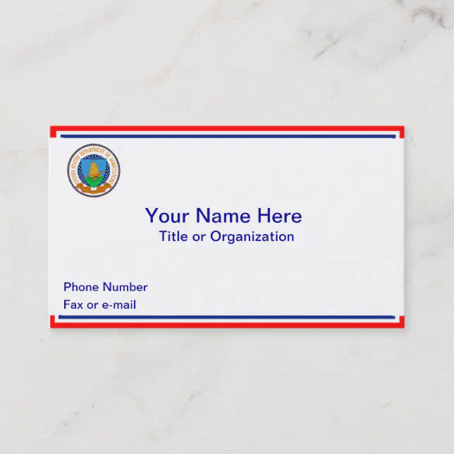 USDA Patriotic Business Card | Zazzle