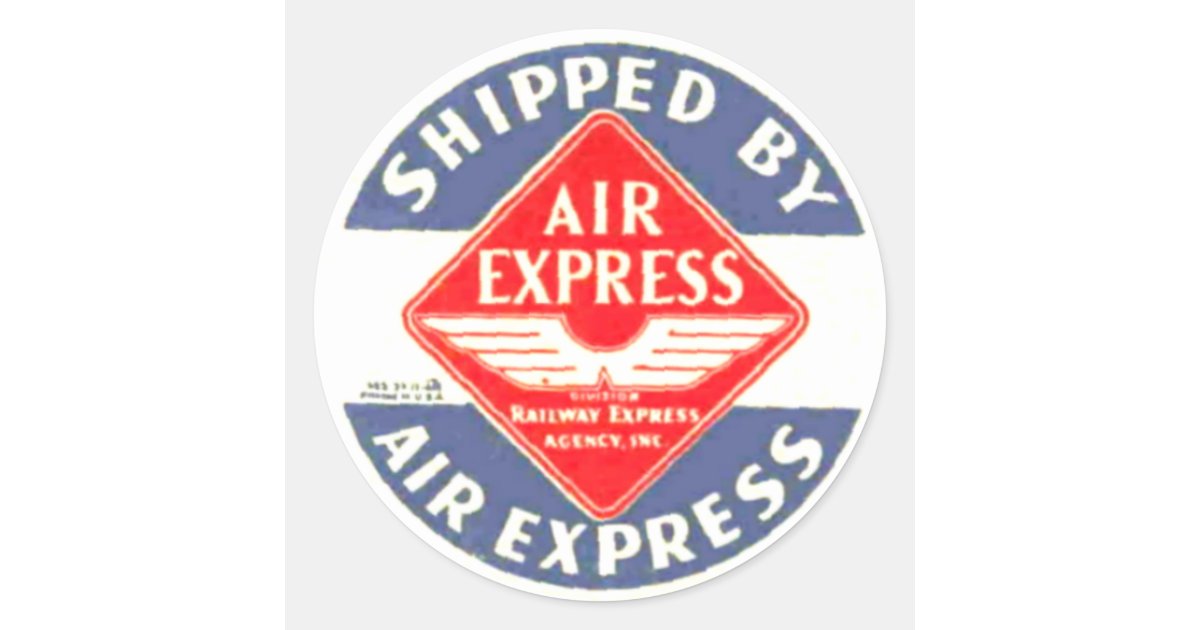 Use Air Express by Railway Express Agency Stickers | Zazzle