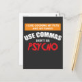 Use Commas Funny Grammar English Teacher Postcard | Zazzle