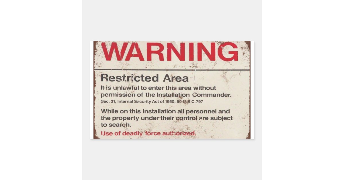 Use of deadly force authorized rectangular sticker | Zazzle