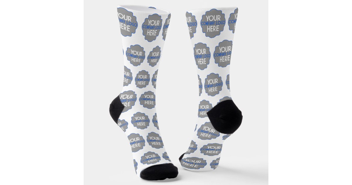 Use Own Company Logo White Business Logo Socks | Zazzle