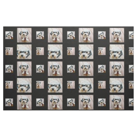 Black Grid Fabric | Zazzle