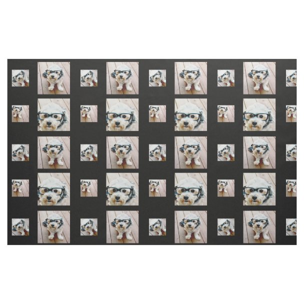 Black Grid Fabric | Zazzle
