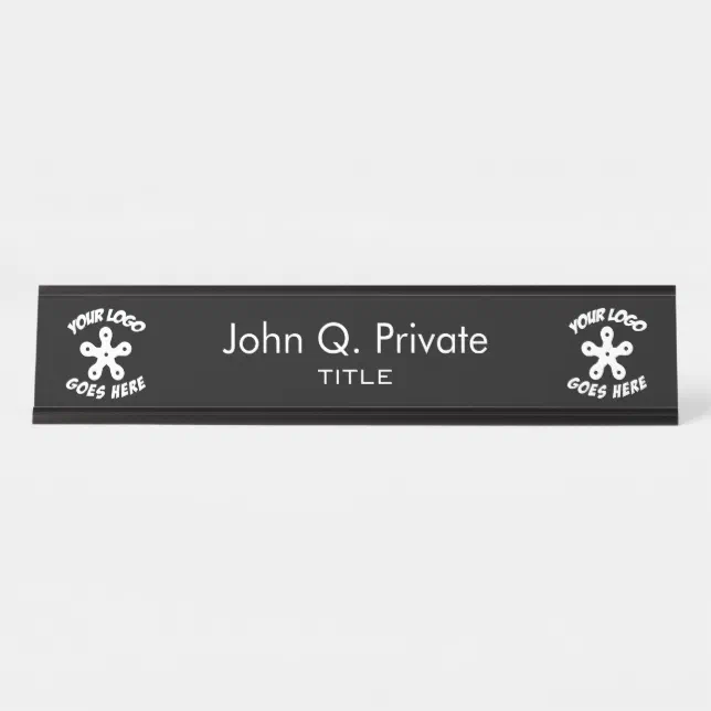 Use Your Own Custom Logo Desk Name Plate | Zazzle