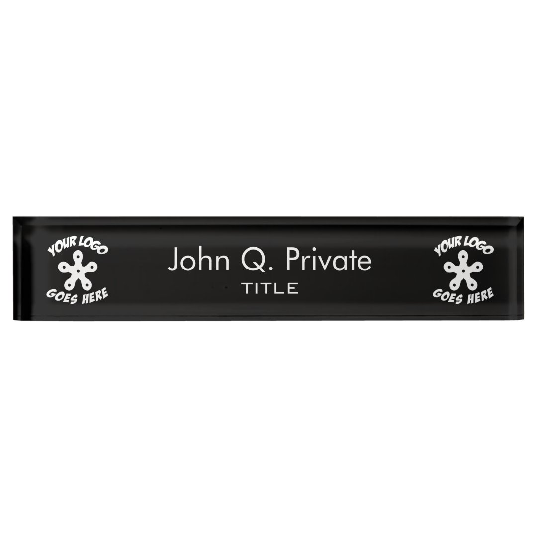 Use Your Own Custom Logo Desk Name Plate | Zazzle