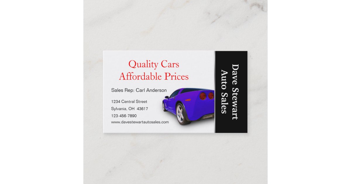 Used Car Dealer Business Card | Zazzle