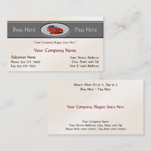 Used Car Dealer Business Card | Zazzle