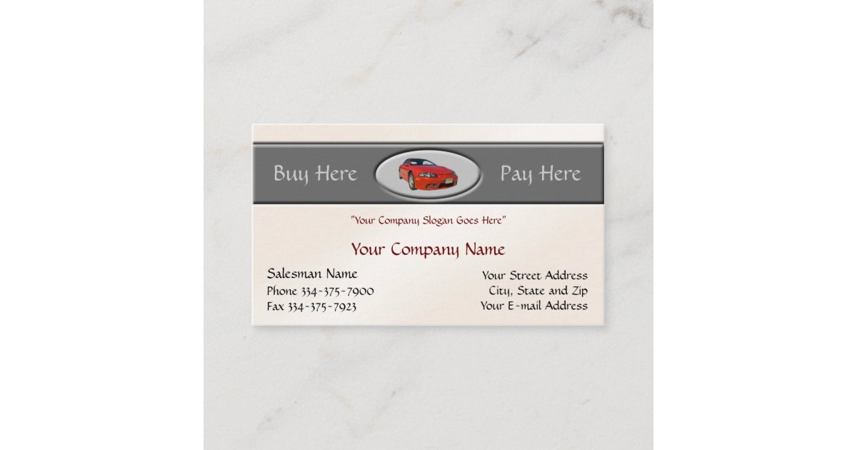 Used Car Dealer Business Card | Zazzle