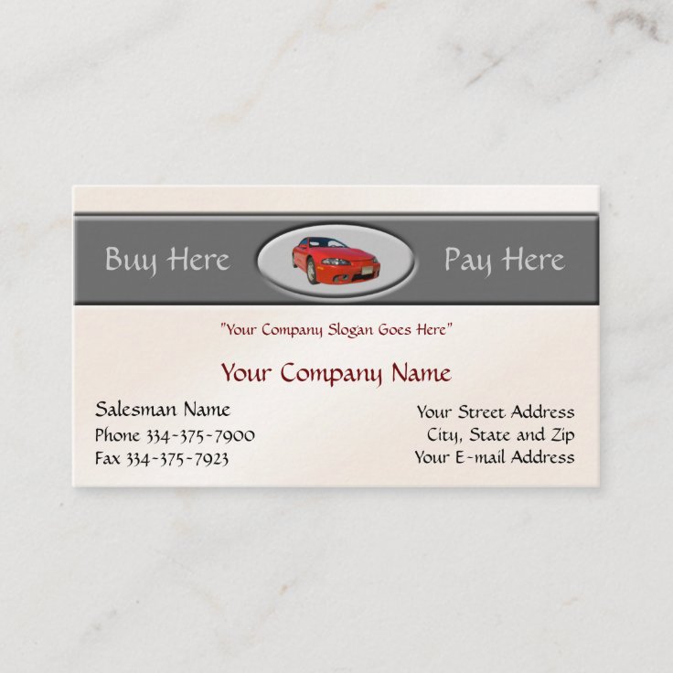 Used Car Dealer Business Card | Zazzle