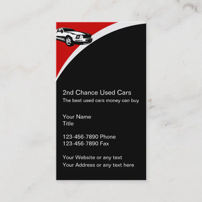 Used Car Dealer Business Cards | Zazzle