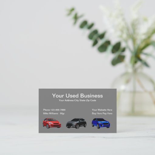 Used Car Dealer Simple Automotive Business Card | Zazzle