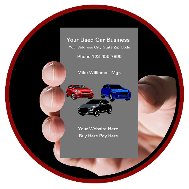 Used Car Dealer Simple Vertical Automotive Business Card | Zazzle