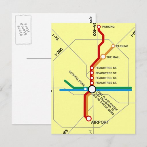 Useful Atlanta Subway Map Postcard | Zazzle