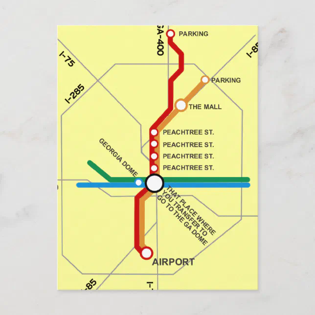 Useful Atlanta Subway Map Postcard | Zazzle