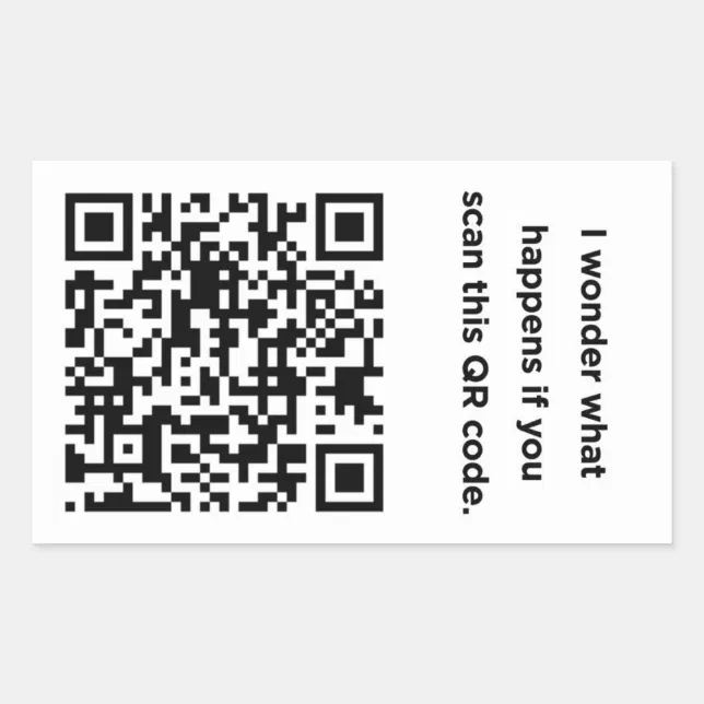 Useless QR Code: Wonder Rectangular Sticker | Zazzle