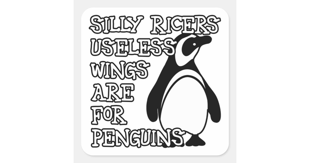 Useless Wings Square Sticker | Zazzle