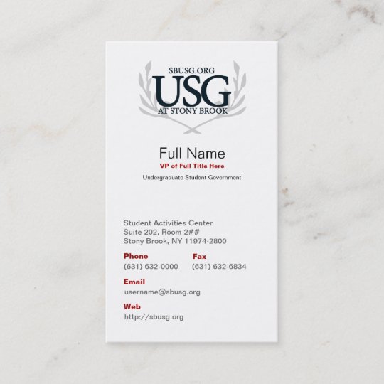USG Official Business Card | Zazzle.com