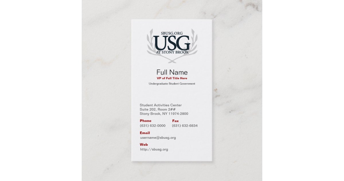 USG Official Business Card | Zazzle