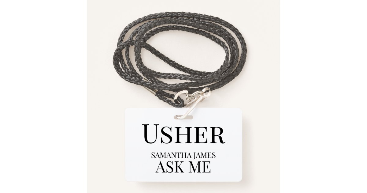 Usher Badge | Zazzle