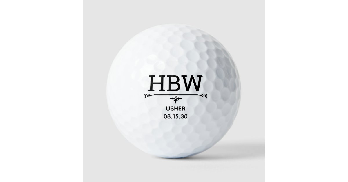 Usher Initials Golf Balls | Zazzle