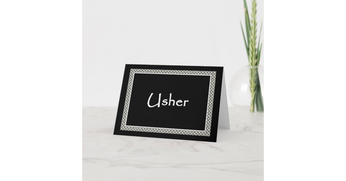 USHER Invitation with Checkerboard Border | Zazzle