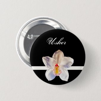 Usher Wedding ID Badge Pinback Button | Zazzle