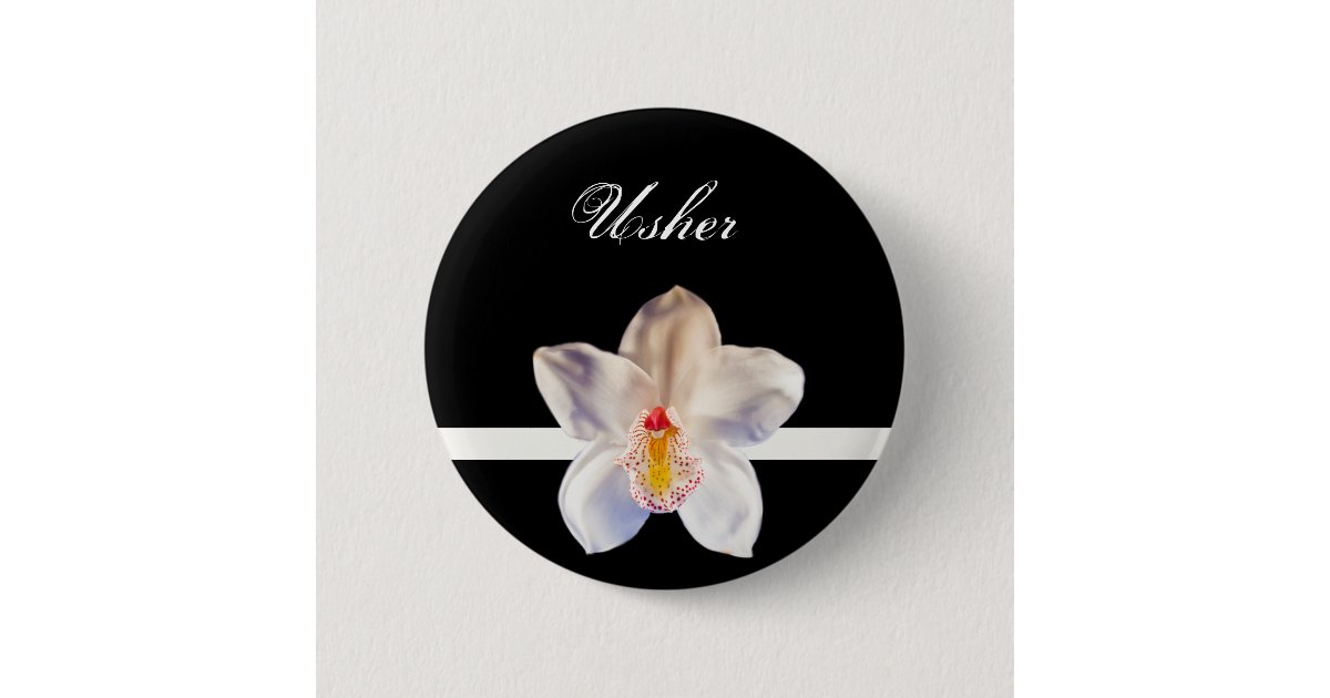 Usher Wedding ID Badge Pinback Button | Zazzle