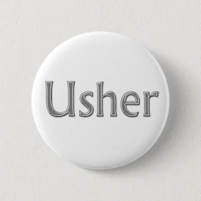 Usher Wedding Party Button | Zazzle