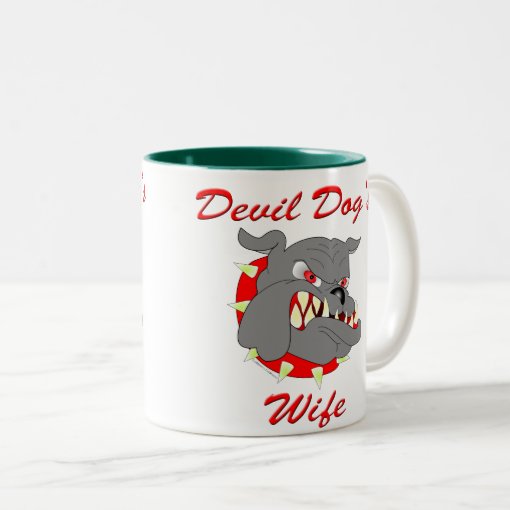 USMC Devil Dog's Wife Two-Tone Coffee Mug | Zazzle