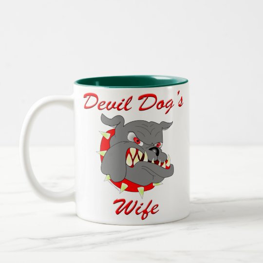 USMC Devil Dog's Wife Two-Tone Coffee Mug | Zazzle.com