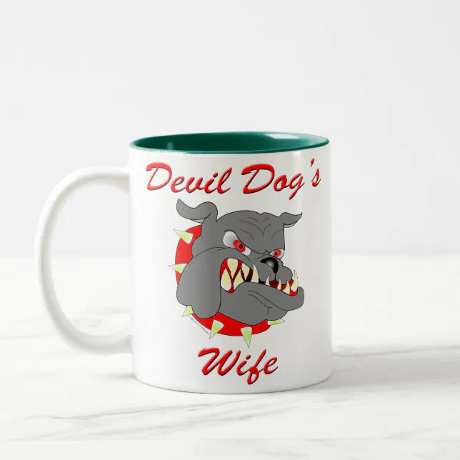 USMC Devil Dog's Wife Two-Tone Coffee Mug | Zazzle