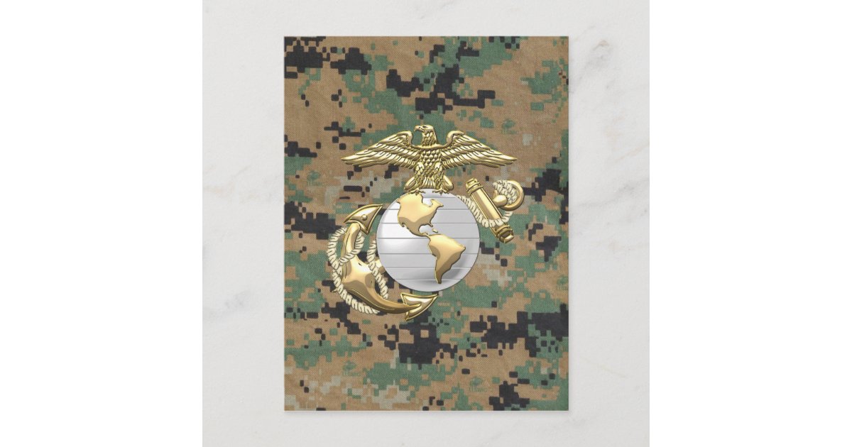USMC Eagle, Globe & Anchor (EGA) [3D] Postcard | Zazzle