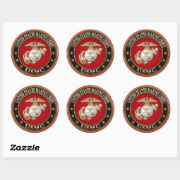 USMC EGA [Special Edition][3D] Classic Round Sticker | Zazzle