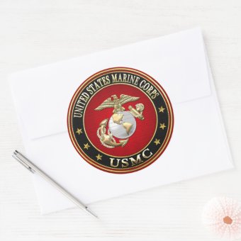 USMC EGA [Special Edition][3D] Classic Round Sticker | Zazzle