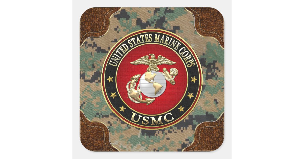 USMC EGA [Special Edition] [3D] Square Sticker | Zazzle