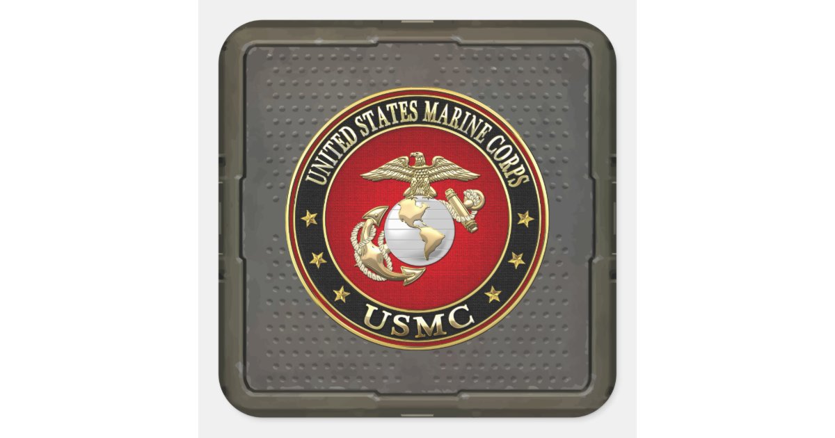 USMC EGA [Special Edition] [3D] Square Sticker | Zazzle
