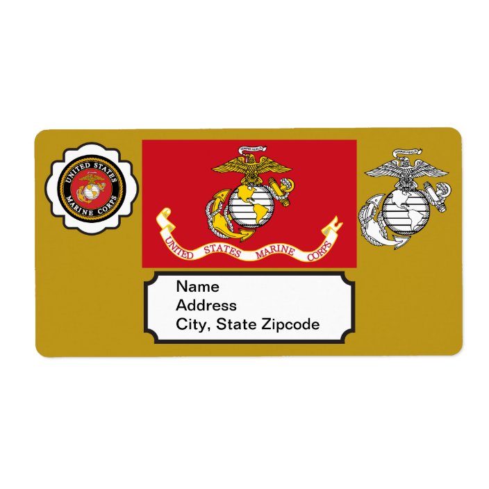 USMC Emblem, Seal and Flag Label | Zazzle.com