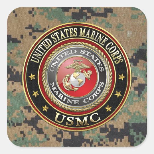 USMC Emblem [Special Edition] [3D] Square Sticker | Zazzle.com