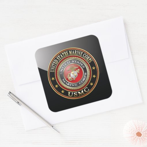 USMC Emblem [Special Edition] [3D] Square Sticker | Zazzle