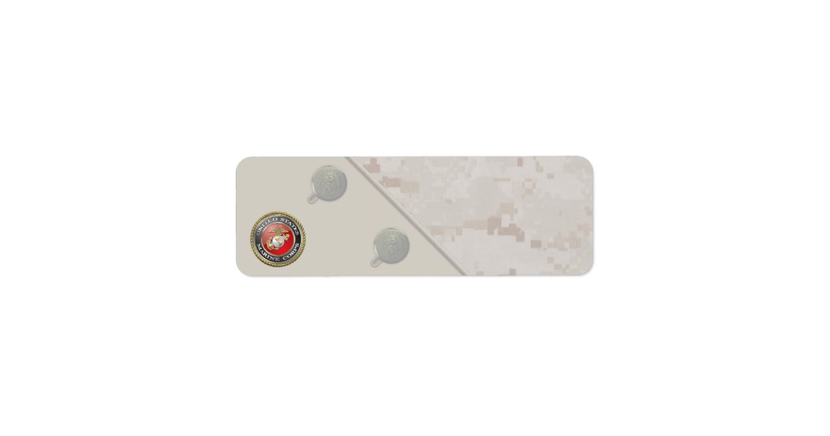 USMC Emblem & Uniform [3D] Label | Zazzle