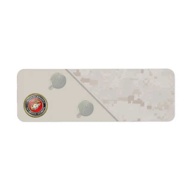 USMC Emblem & Uniform [3D] Label | Zazzle