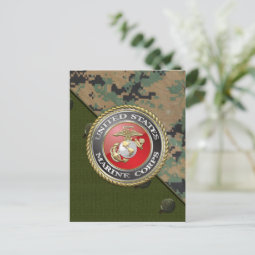 USMC Emblem & Uniform [3D] Postcard | Zazzle