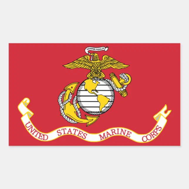 USMC Flag Rectangular Sticker | Zazzle