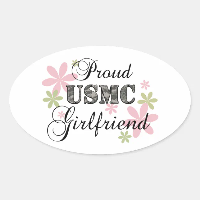 USMC Girlfriend [fl camo] Oval Sticker | Zazzle
