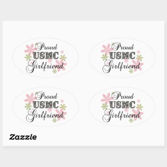 USMC Girlfriend [fl camo] Oval Sticker | Zazzle