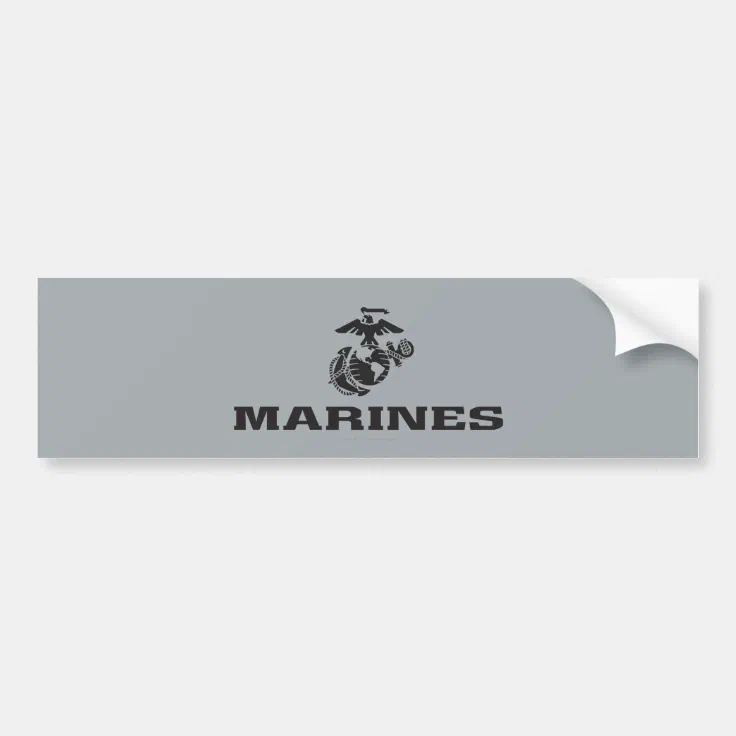 USMC Logo Stacked - Black Bumper Sticker | Zazzle