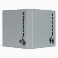 USMC Logo Stacked Black Logo 3 Ring Binder | Zazzle