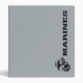 USMC Logo Stacked Black Logo 3 Ring Binder | Zazzle