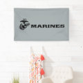 USMC Logo Stacked Black Logo Banner | Zazzle