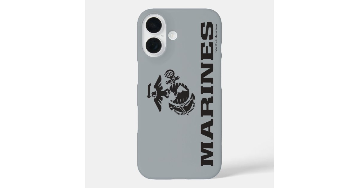 USMC Logo Stacked Black Logo Case-Mate iPhone Case | Zazzle